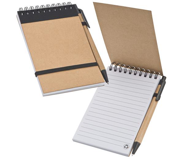 Reporter Block mit Kugelschreiber - ökologische Werbeartikel